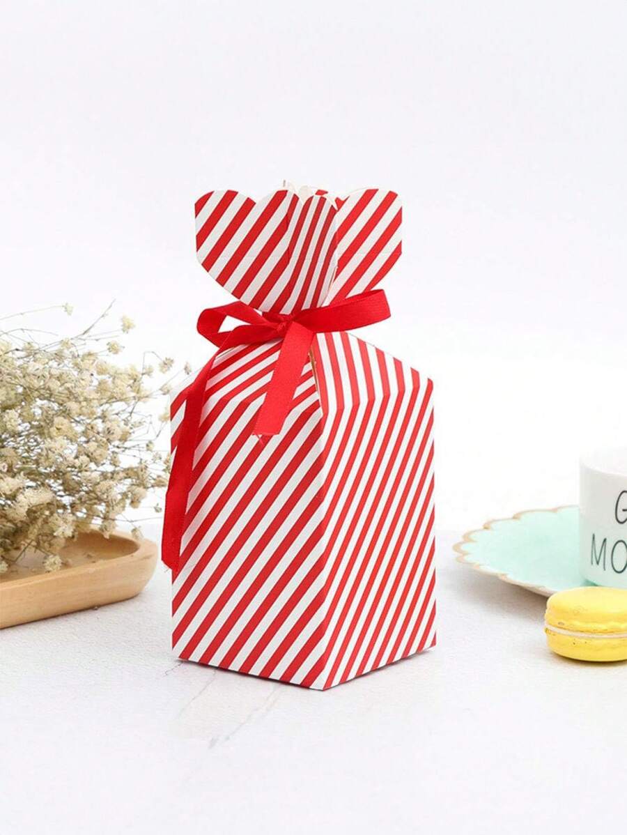 10pcs Red & White Striped Gift Boxes, Candy Boxes, Chocolate Boxes ...