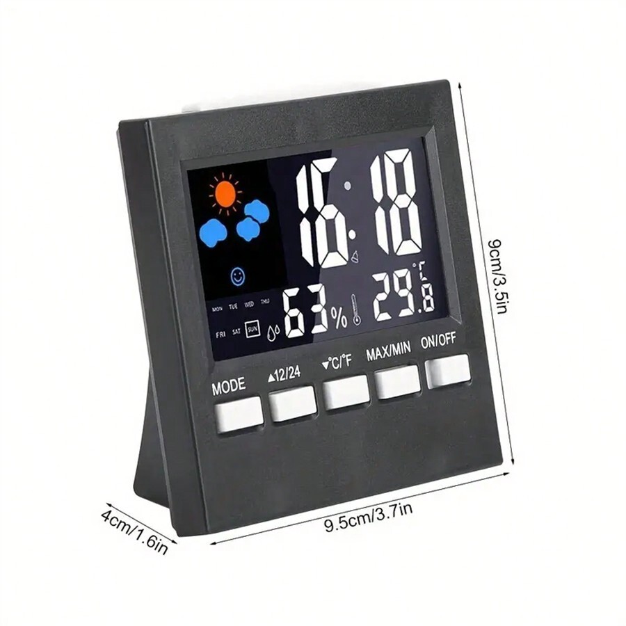 Multi-Functional LCD Screen Weather Forecast Station Alarm Clock Indoor ...