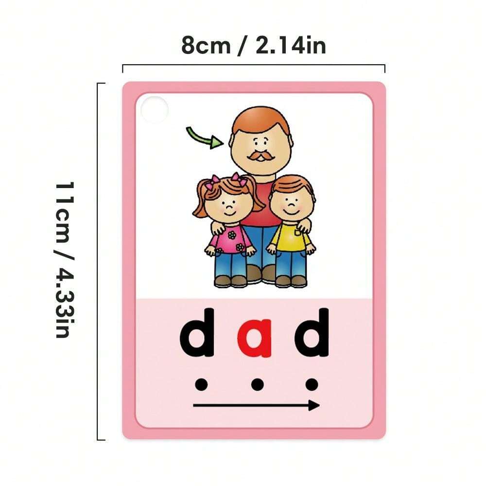 130 Words CVC Phonics English Flash Cards For Kids Children ...