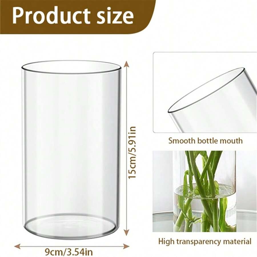 6pcs Clear Acrylic Cylinder Vase, Transparent Bud Flower Vases For ...