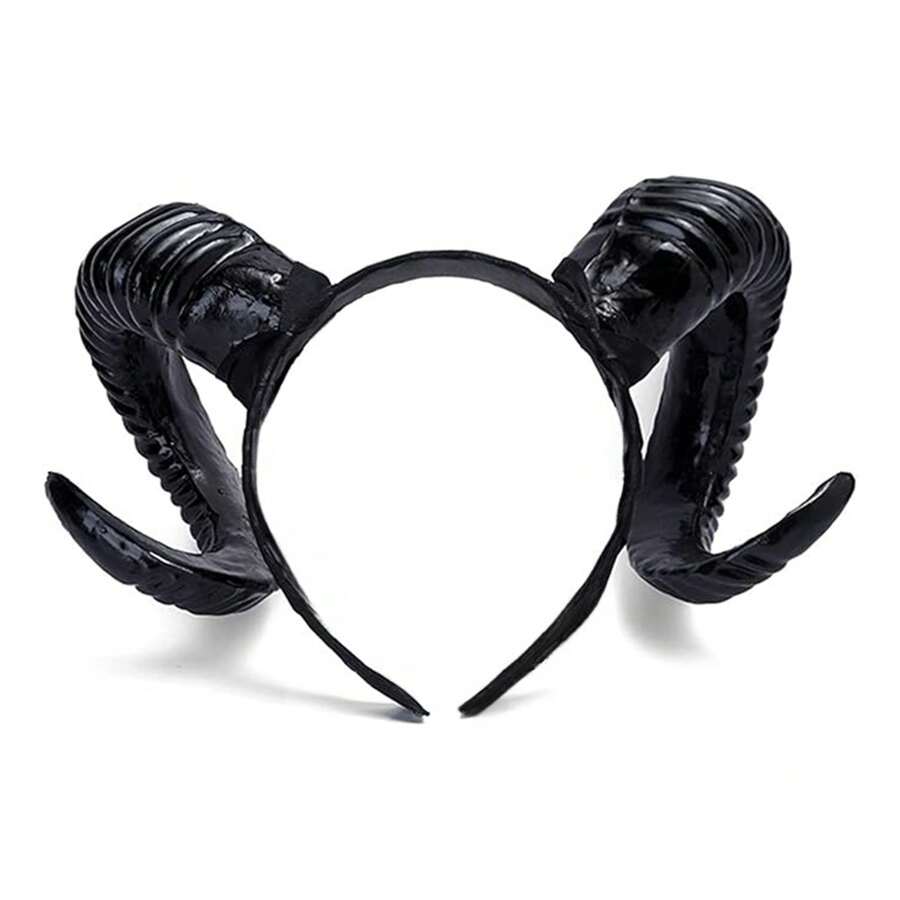 1pc Halloween Devil Horns Headband, Black Antlers Gothic Steampunk ...