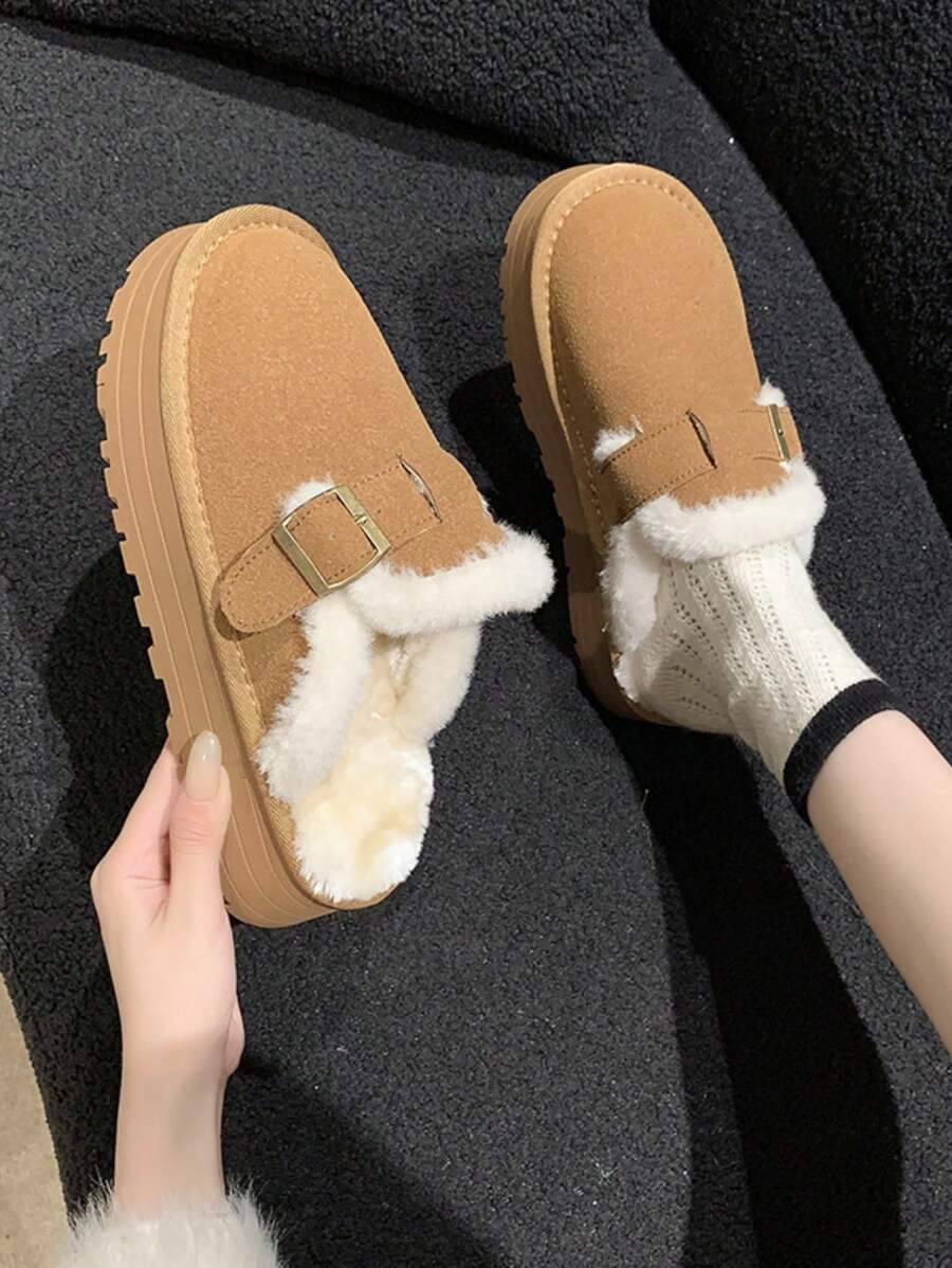 2024 New Thick Soled Fuzzy Slip-On Slippers For Women, Retro Trendy ...