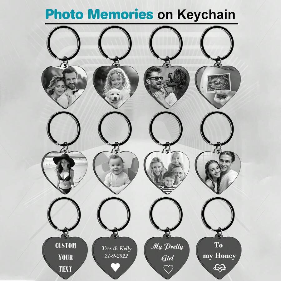 1 Pc Custom Keychain With Picture Personalized Engraving Photo/Text/Dog ...