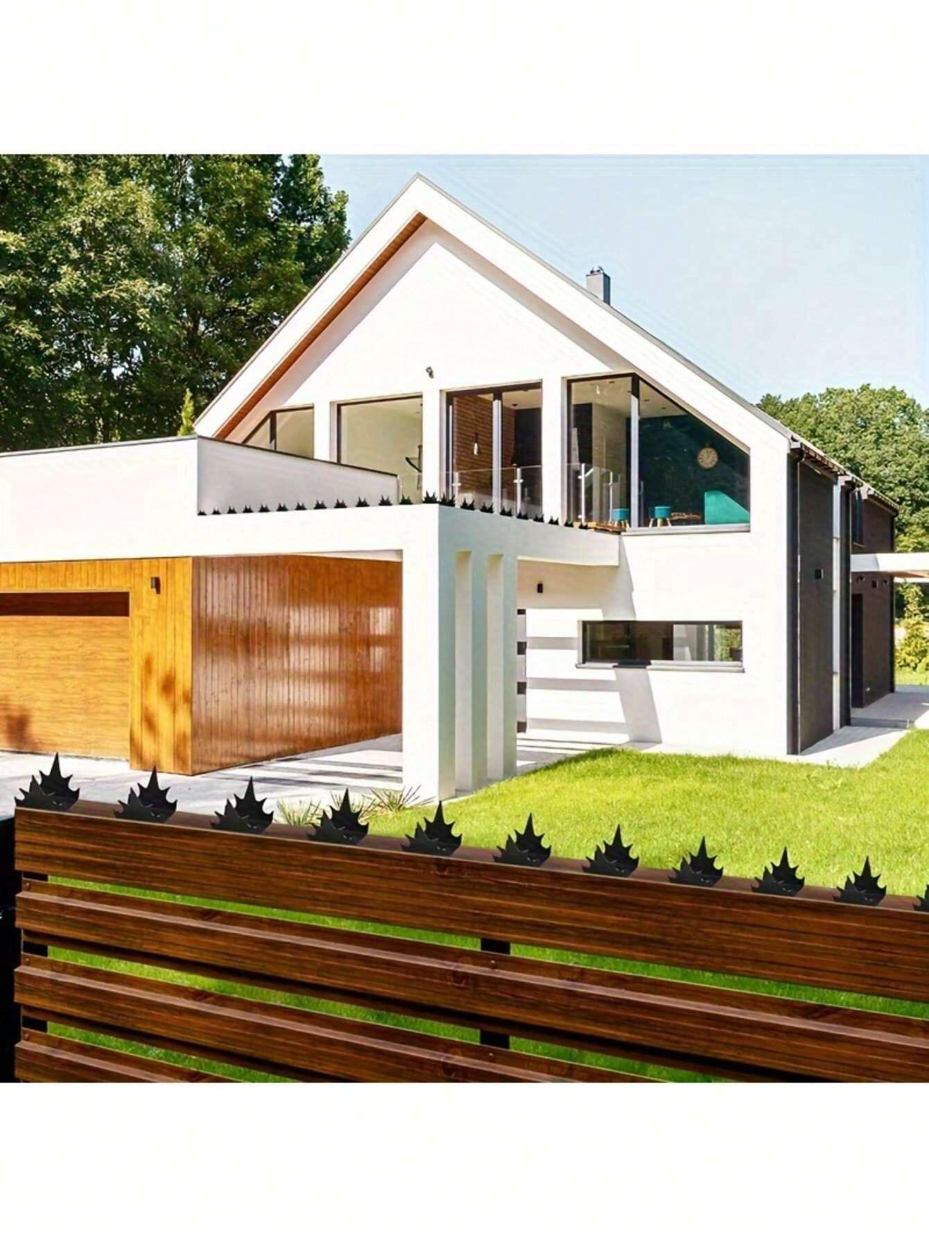 Black Security Fence Spikes, Intruder Deterrent Fence Wall Spike, Anti ...