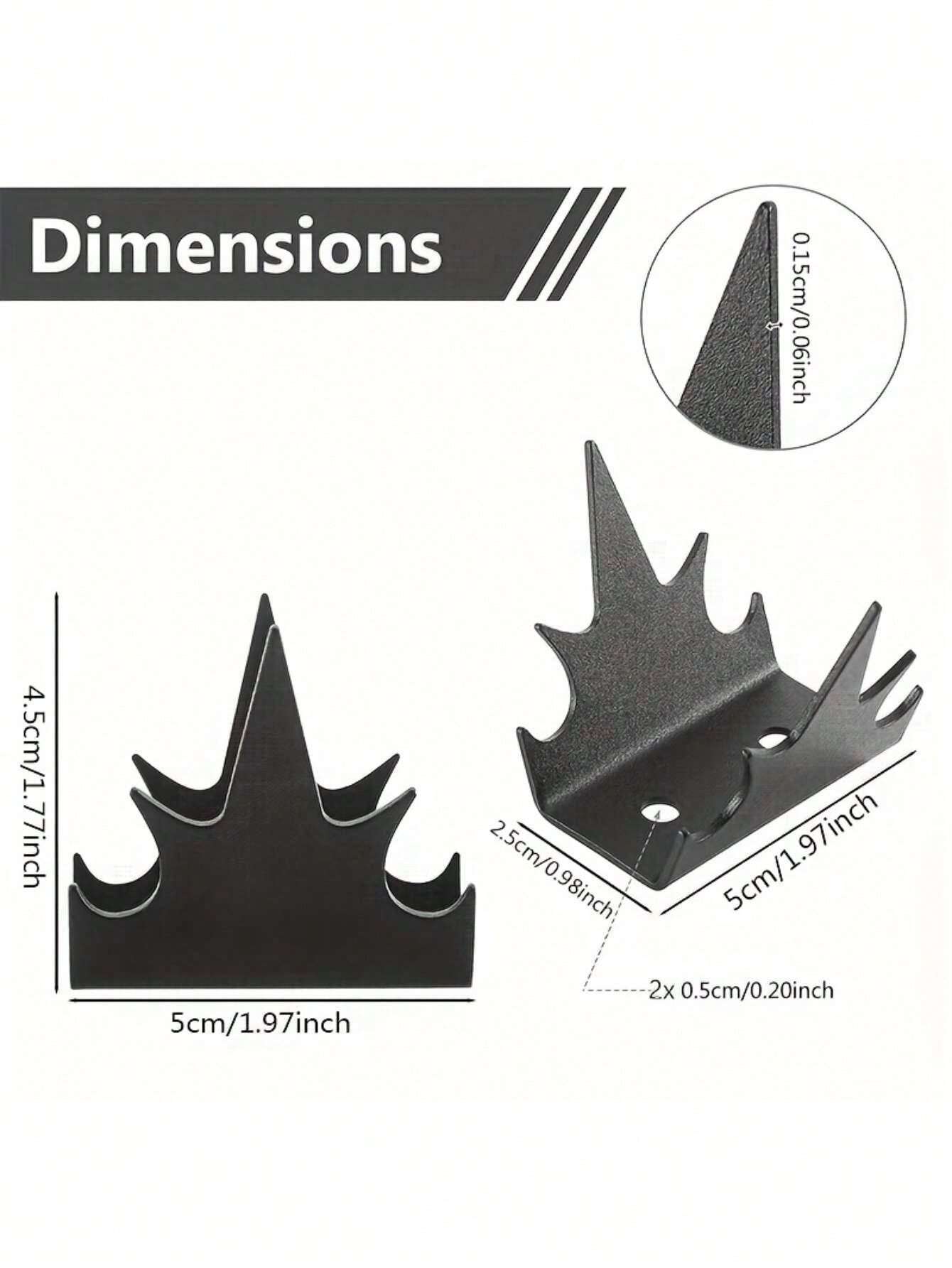 Black Security Fence Spikes, Intruder Deterrent Fence Wall Spike, Anti ...