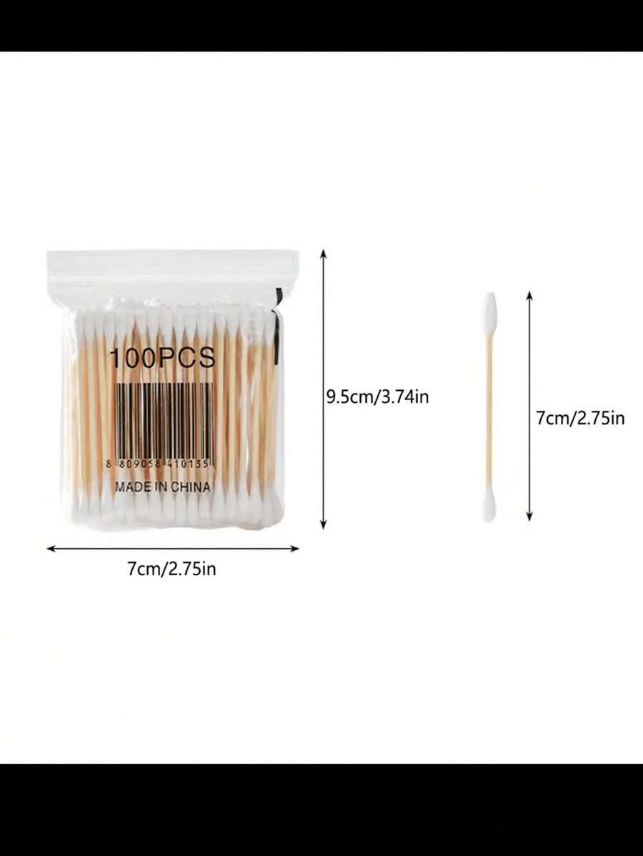 1 Pc Acrylic Qtip Holder With Bamboo Lid, Clear Small Swab Dispenser ...