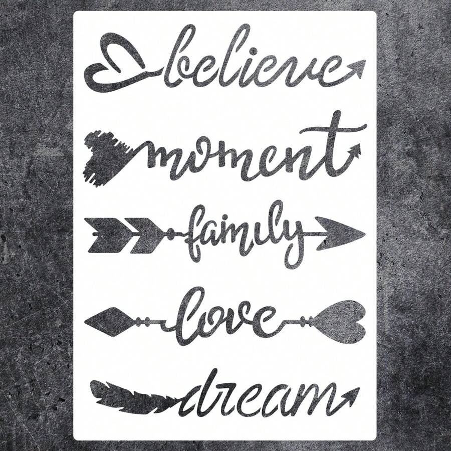 Juego de plantillas de palabras con flechas A4 para pintar - Plantillas ...