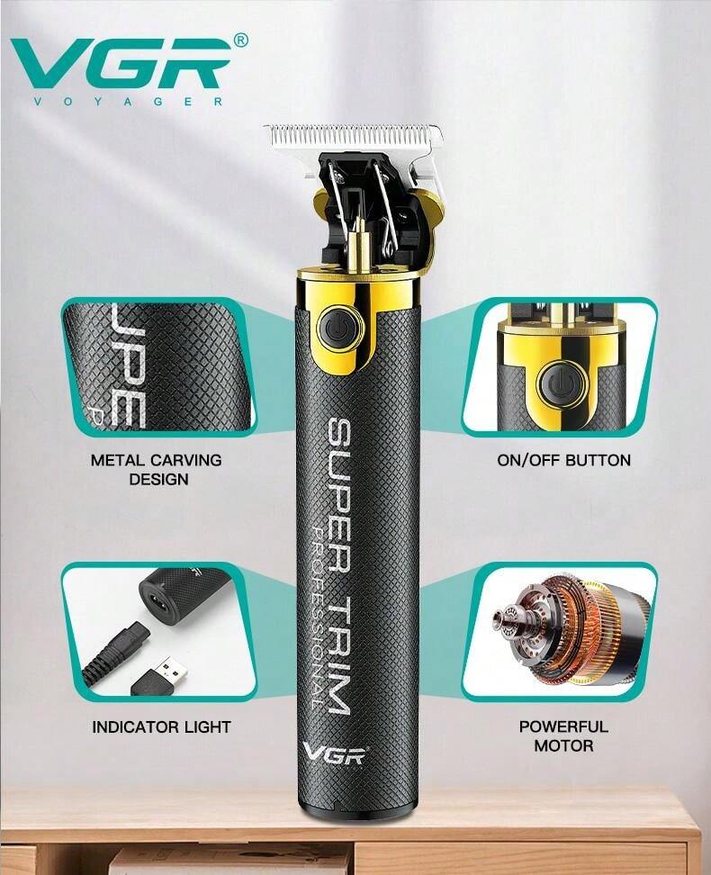 VGR Machine de coupe de cheveux rechargeable VGR T-Blade Zero, tondeuse ...