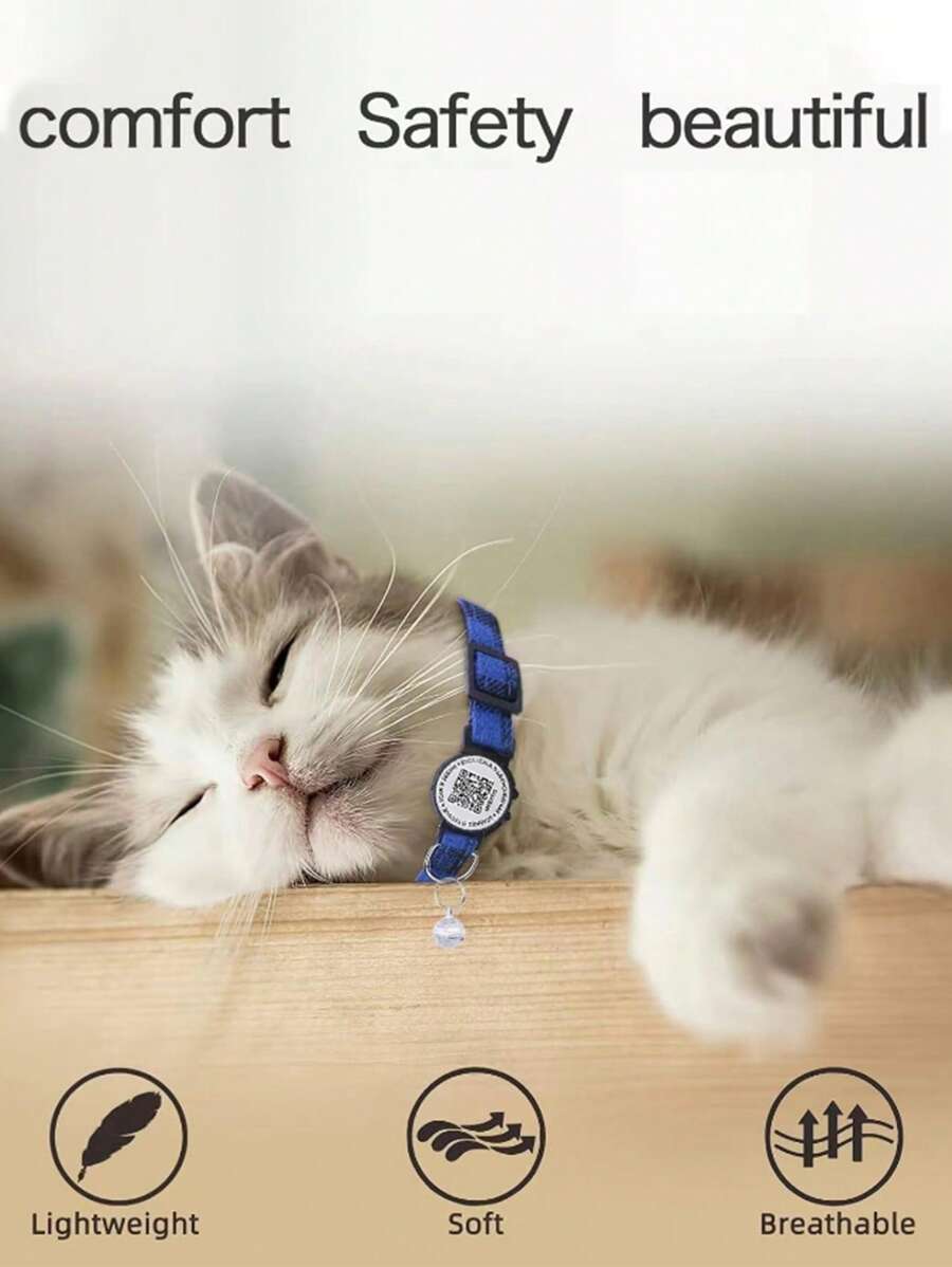 Collier de chat avec étiquette d'identification et code QR amovible ...