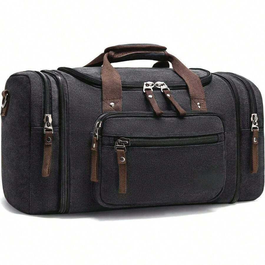 Canvas Duffle Bags,New Two Side Pockets For Extensions For Unisex ...