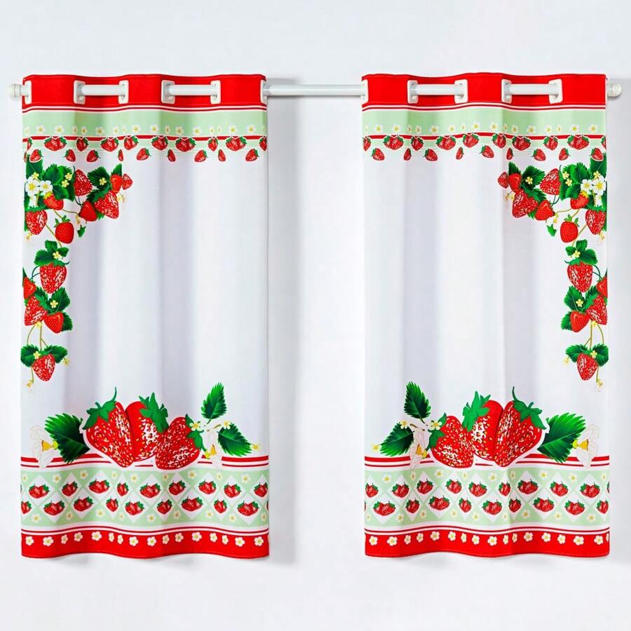 Gourmet Curtain Kitchen Rod Oxford Fabric 2.00m X 1.30m - Red ...