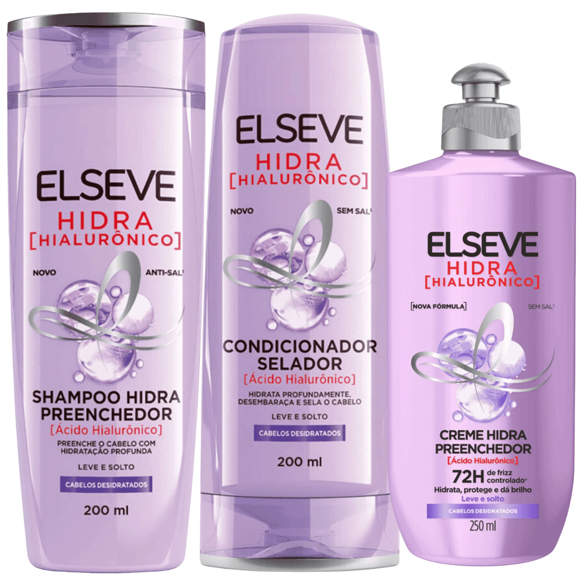 Hydra Hyaluronic Kit Shampoo + Conditioner + Filling Cream Elseve Deep ...