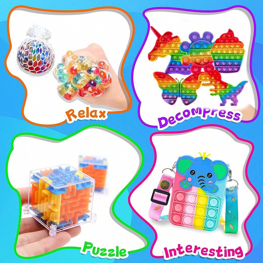 16pcs/Set Random Style Fidget Toy Set For Teenagers Stress Relief ...