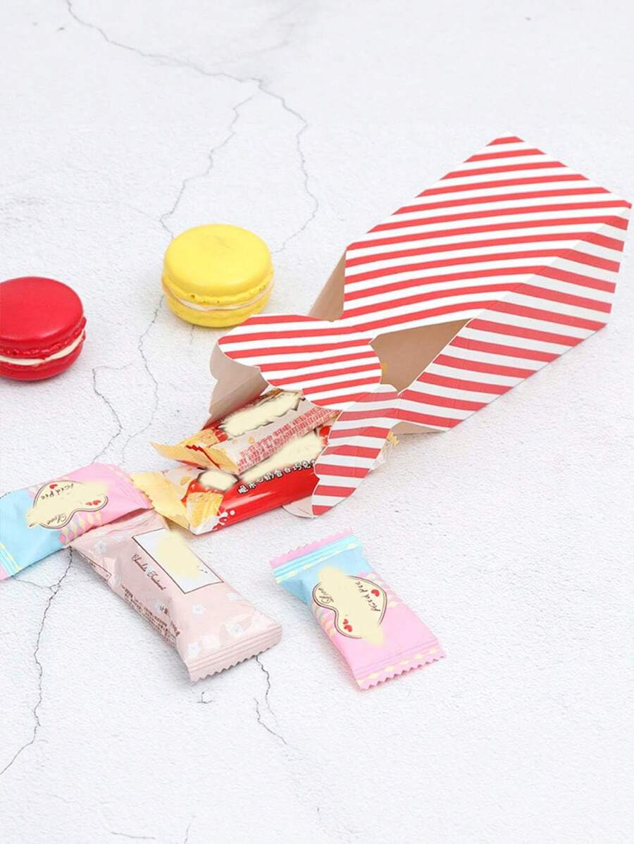 10pcs Red & White Striped Gift Boxes, Candy Boxes, Chocolate Boxes ...