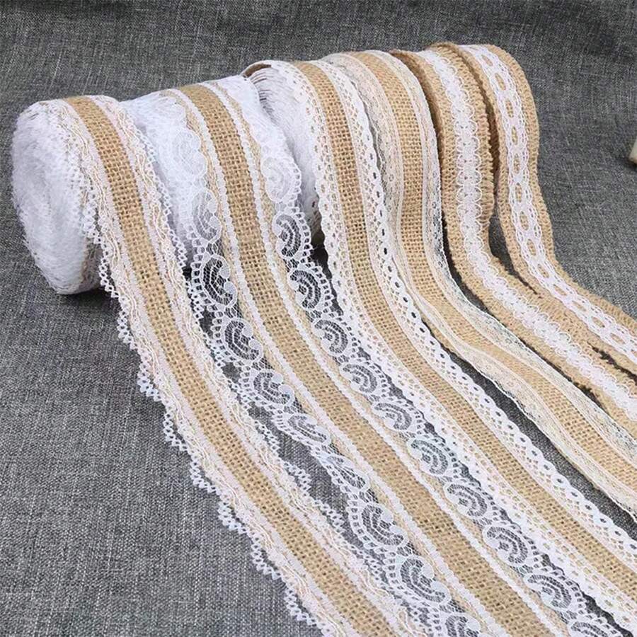 1 Roll Of 6 Optional Linen Rolls Lace DIY Handmade Christmas Webbing ...