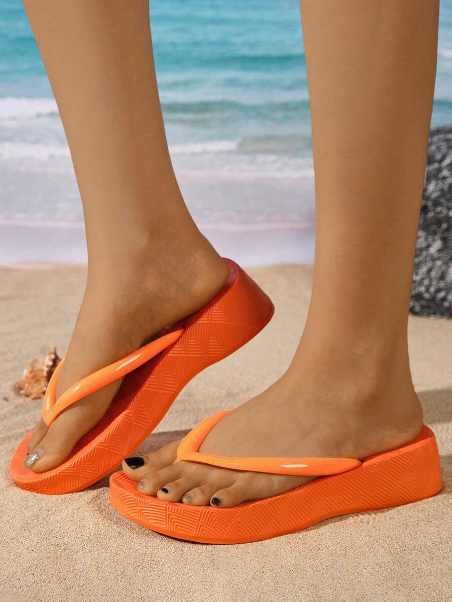 New Fashionable Versatile Thick Bottom Flip Flops For Women, EVA Anti ...