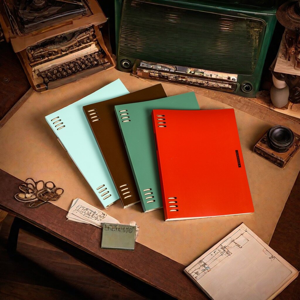 B5 Loose-Leaf Notebook, Removable 8-Ring Binder, Simple Design, Non ...