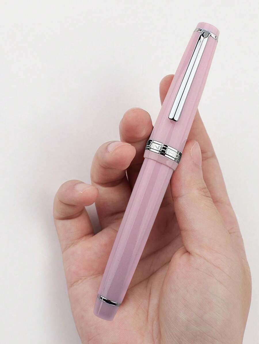 Acrylic Pink Fountain Pen Rotating Ink Absorber Smooth Writing For ...