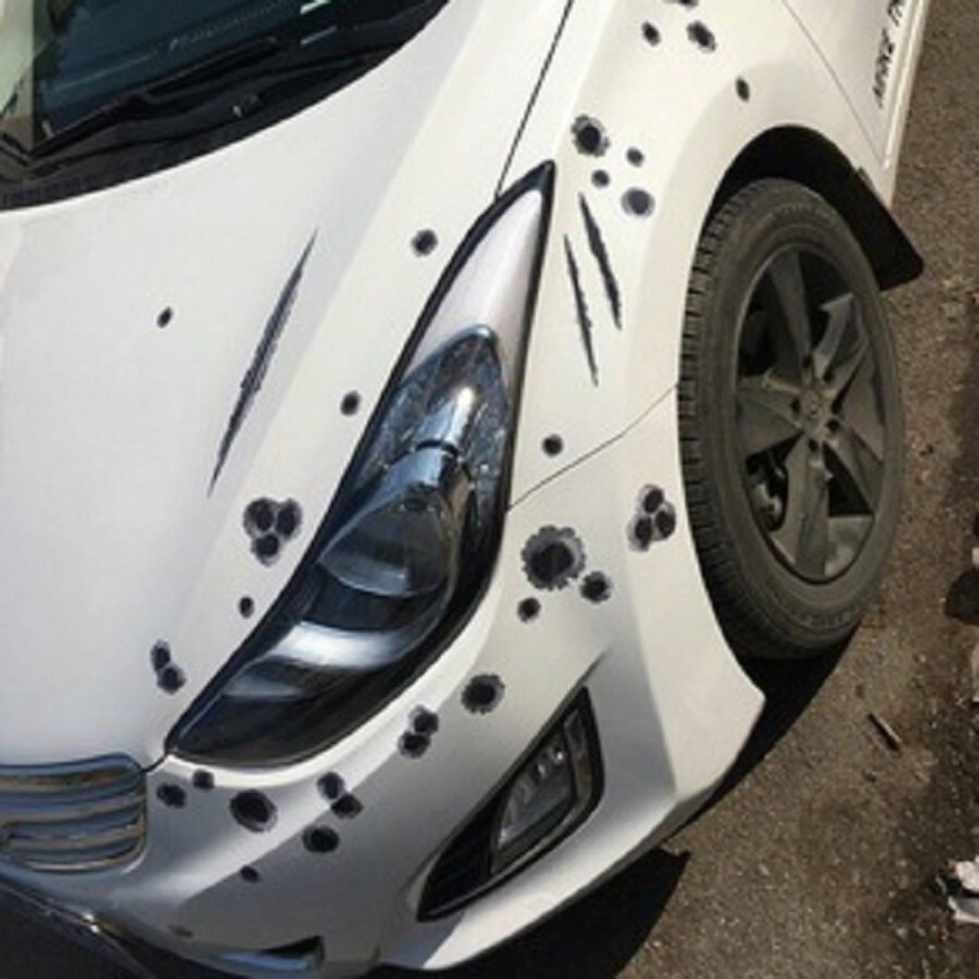 Halloween Fake Bullet Hole Car Stickers And Crack Decals Set | SHEIN EUR