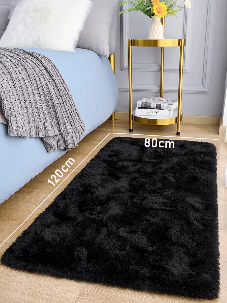 1PC Rugs For Living Room Black Fluffy Fluffy Shaggy Fuzzy Area Rug ...