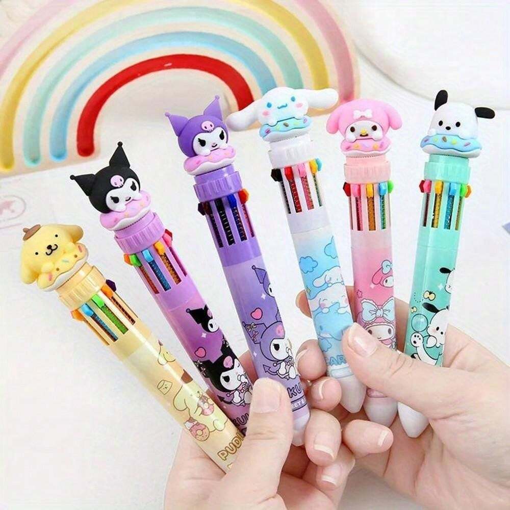 Joytop 1pc Multi Functional Cartoon Ten Color Press Pen Multi Color Pen ...