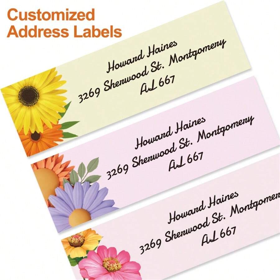 Customized Floral Address Labels-Personalized Return Address Stickers ...