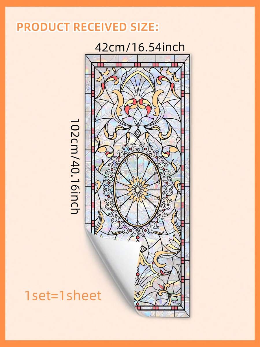 1pc Simple Colorful Patterned Electrostatic Glass Window Film Self ...