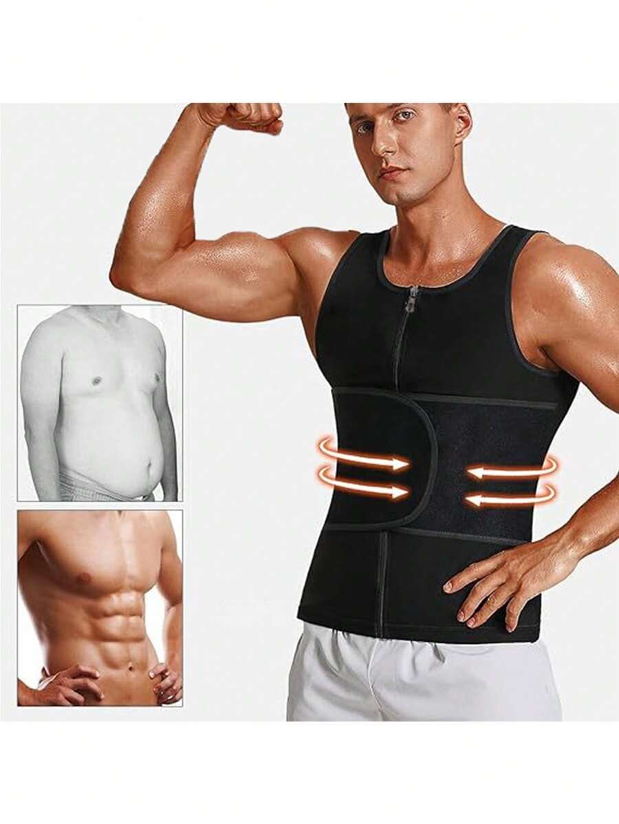 Sauna Suit Men Sweat Wicking Waist Training Vest 4 In 1 Slimming Full ...