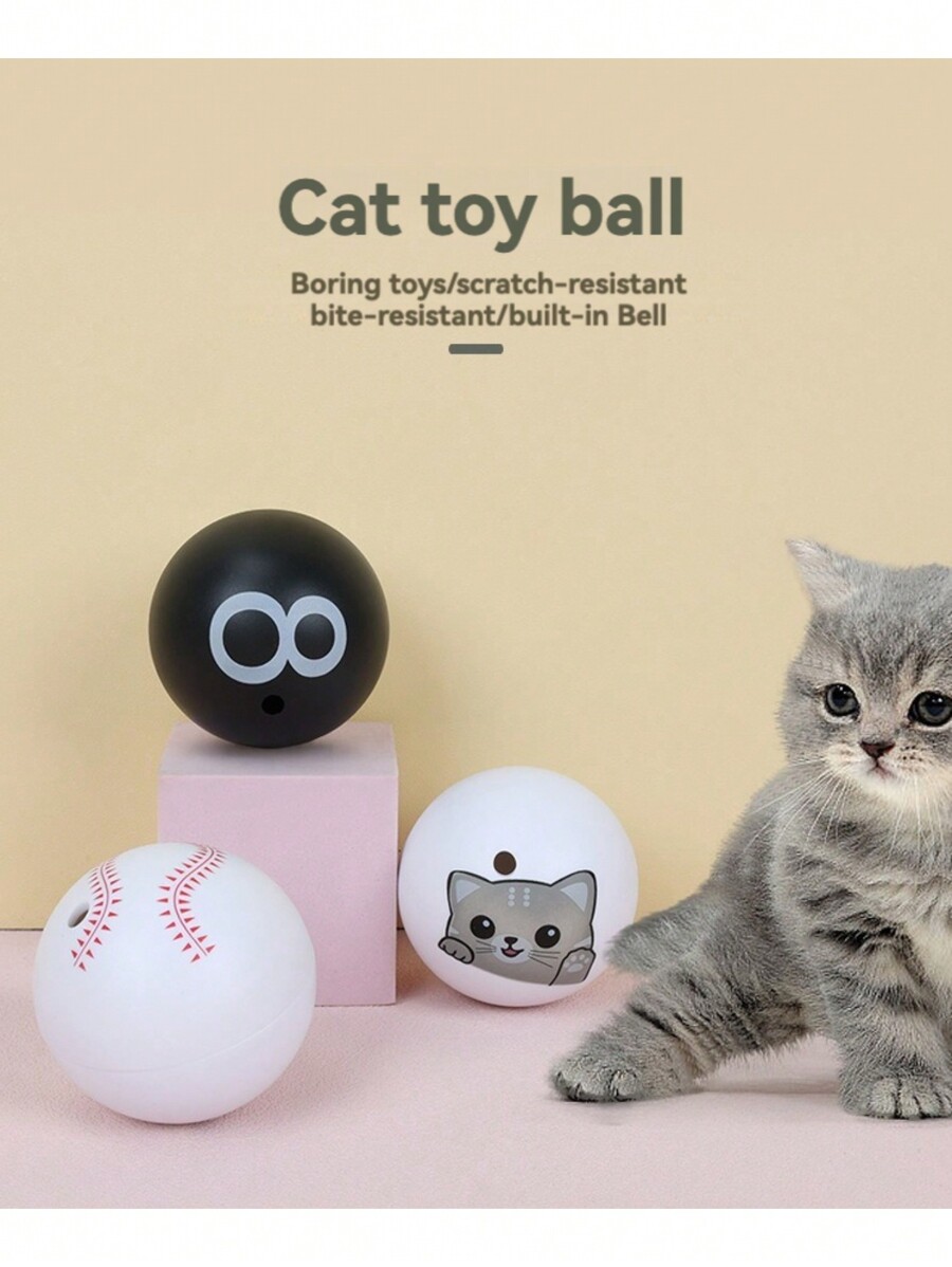 Self-Entertaining Cat Toy: Smart Interactive Talking Ball With Cat Mint ...