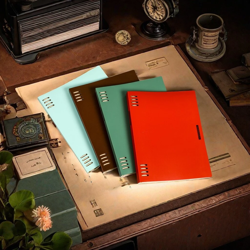 B5 Loose-Leaf Notebook, Removable 8-Ring Binder, Simple Design, Non ...