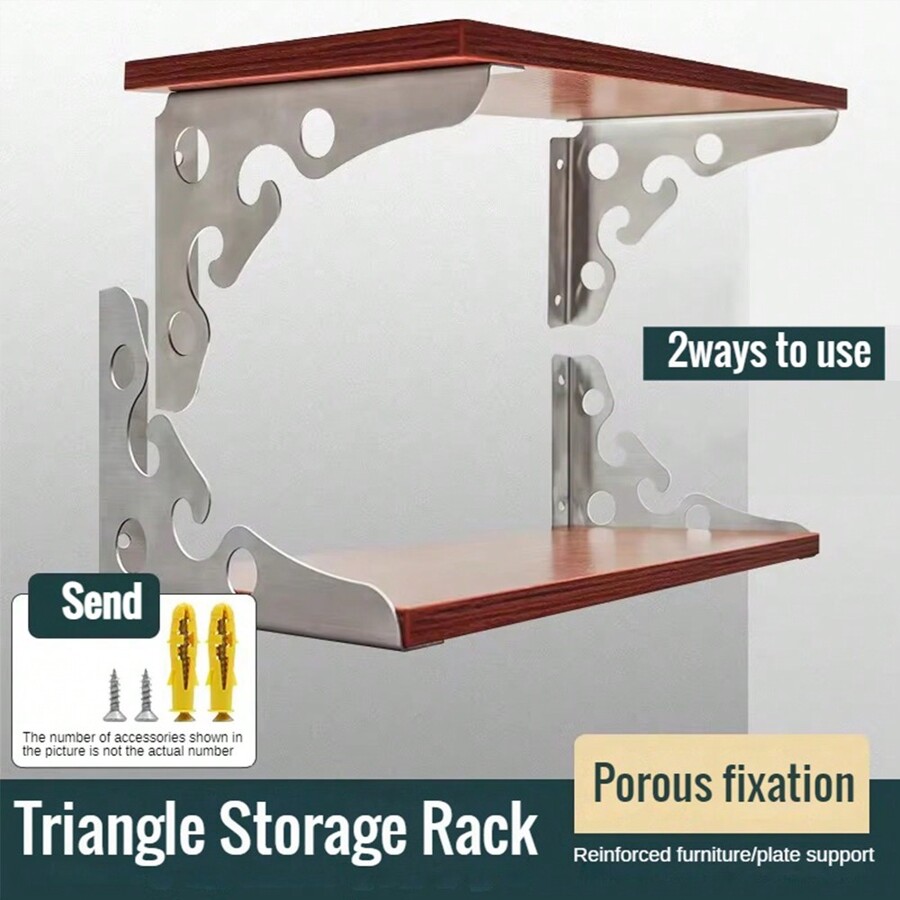 Shelf Brackets 2 Pieces Triangular Bracket Stainless Steel Scaffold ...