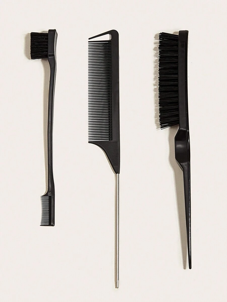 3 Pieces Hair Styling Comb Set Teasing Hair Brush Rat Tail Comb Edge ...