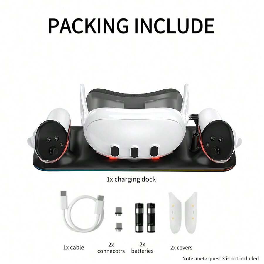 Wireless Charging Dock For Meta Quest 3 Compact Design All-In-One ...