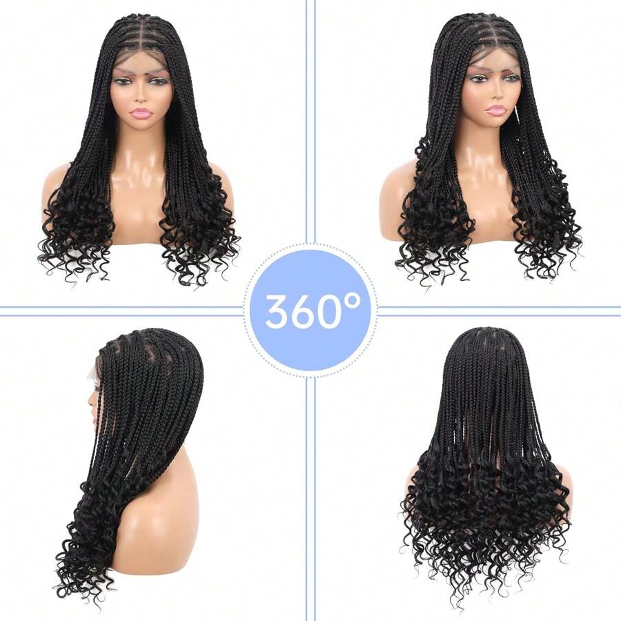 Lace Front Knotless Box Braided Wigs With Baby Hair 24 Inches Full ...