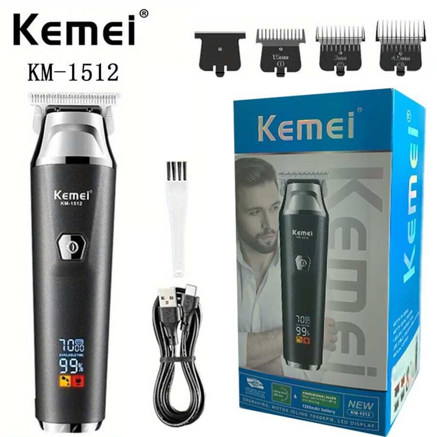 Máquina de recortar el pelo profesional recargable KEMEI Km-1512, recortadora de pelo para ...