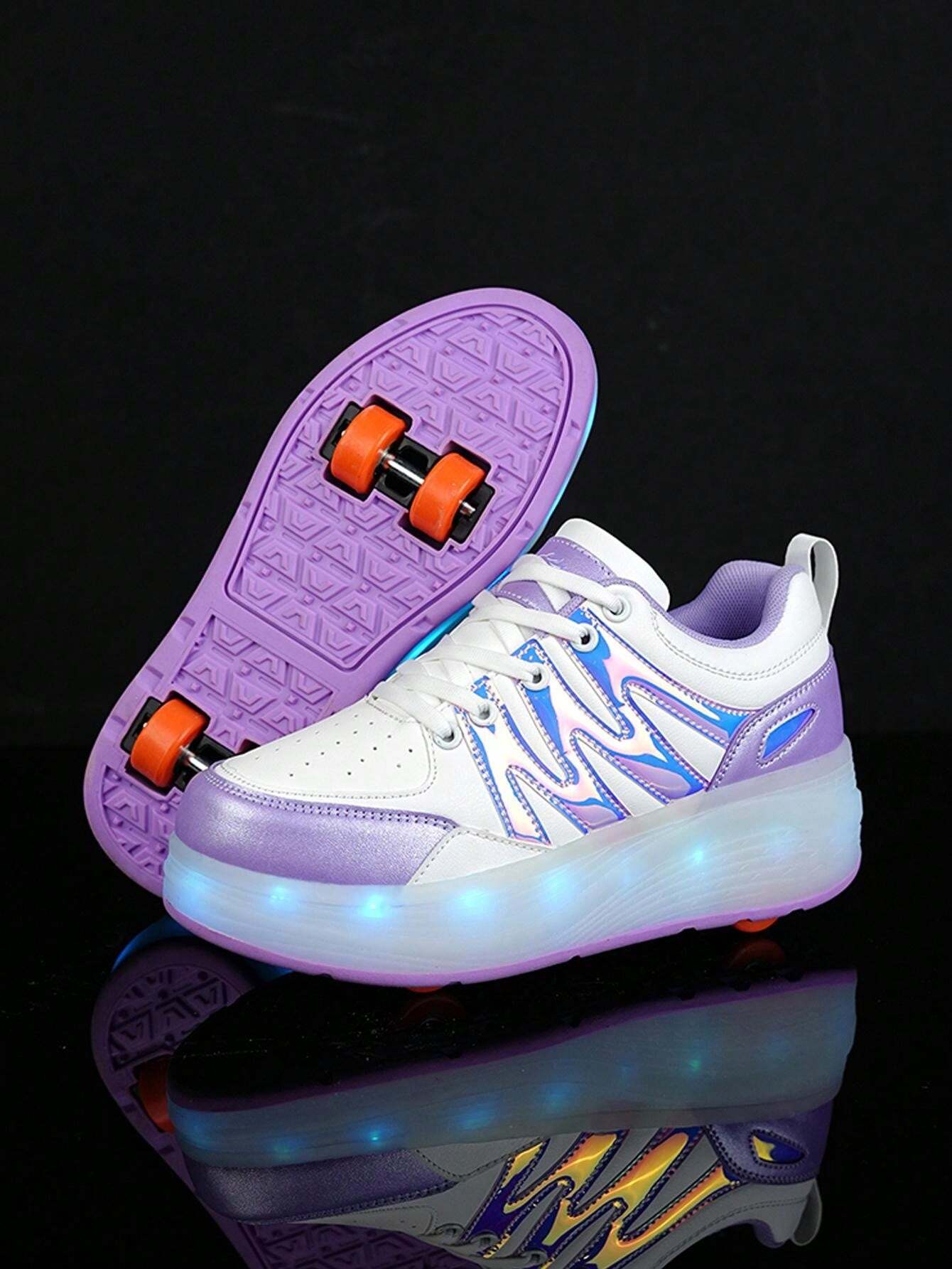 Chaussures à roulettes avec 4 roues avec boucle rotative pour filles ...