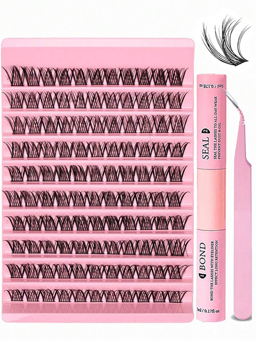 DIY Eyelash Extension Kit 110pcs Individual Lashes Cluster 30D40D 8 ...
