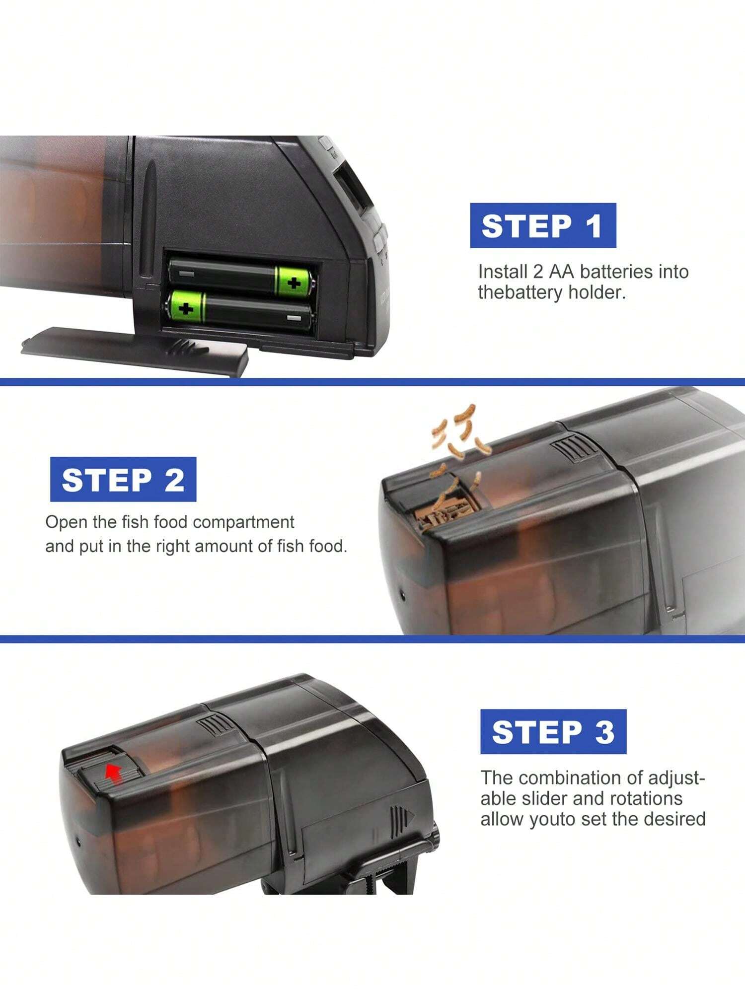 Automatische visvoederbak, slimme vistankvoederbak, automatische voerbak met tijds- en ...
