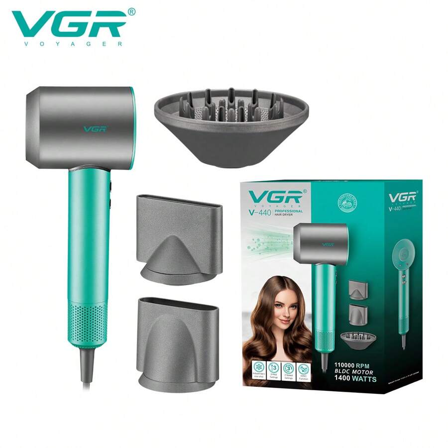 VGR Secador de pelo profesional VGR Máquina secadora de pelo Motor BLDC 110,000 RPM Ión negativo ...