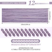 12 Pack 35x120 Inch Cheesecloth Table Runner Gauze Table Runner 10FT ...
