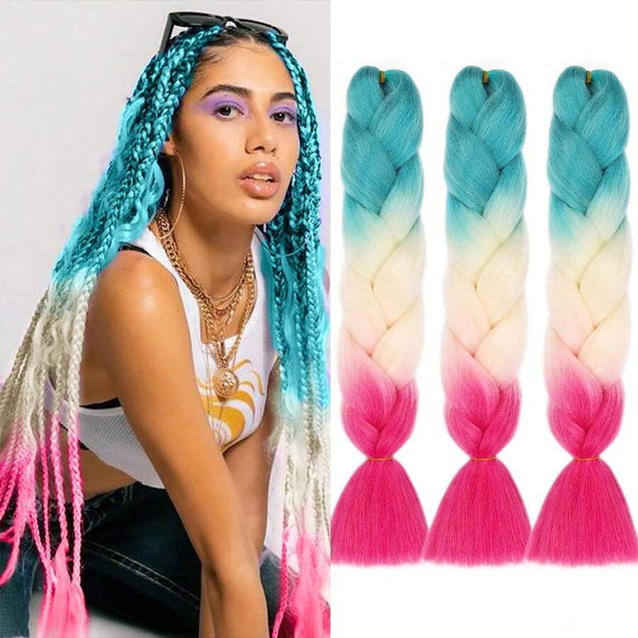 Braiding Hair Extensions For Women 1-6 Packs 100g/Pack 24Inch High ...