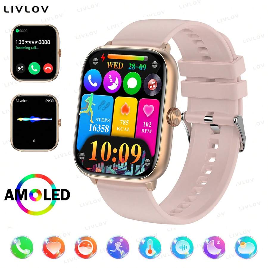 LIVLOV [2025 Hot ] 2.1'' Ultra HD Big Screen Smart Watch | AI Heart ...