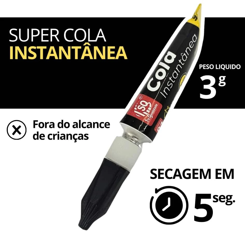 Super Cola Kit 24 Peças Cartela Cola Forte Instantânea 3g Colas ...