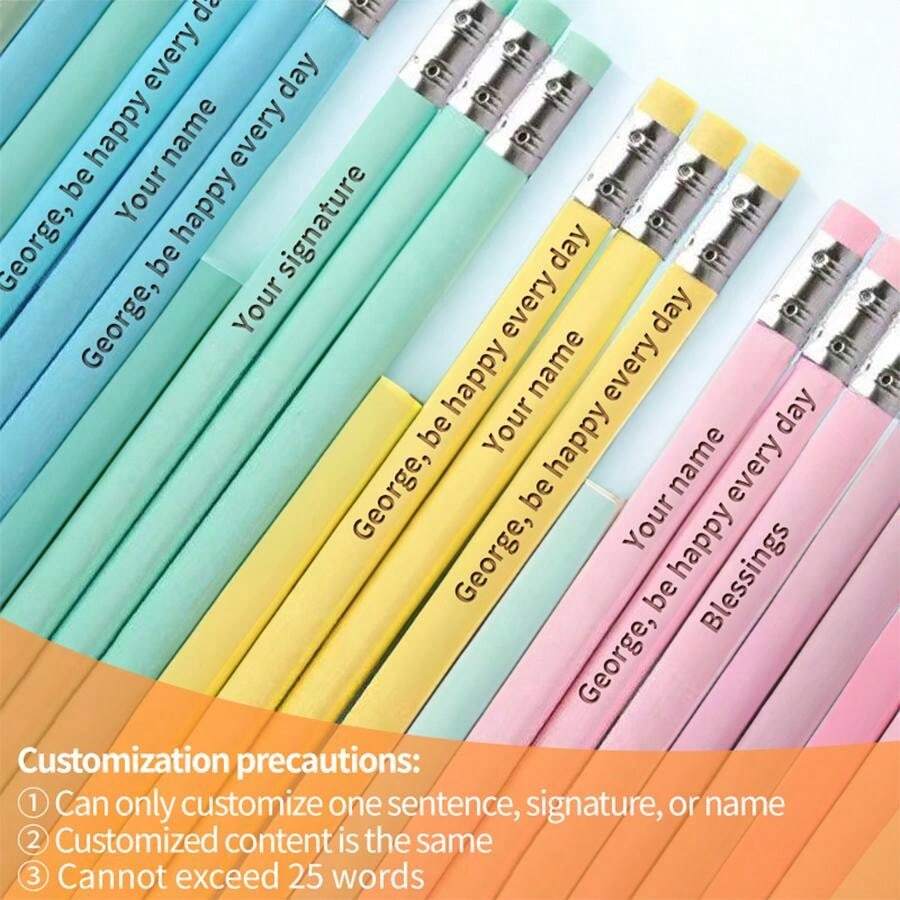 Lápices personalizados con nombres grabados, lápices HB/2B para ...