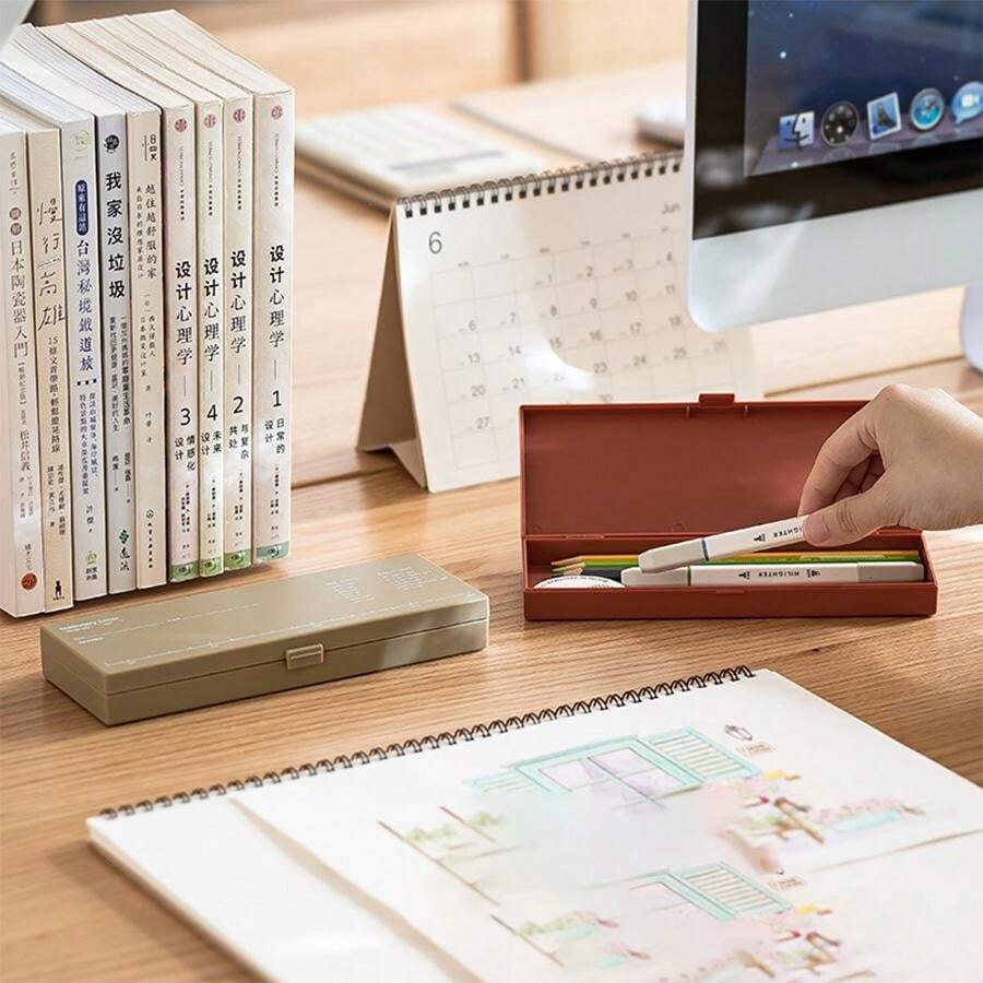 1pc Stationery Storage Box Pencil Case For Colored Pencils, Wax Crayons ...