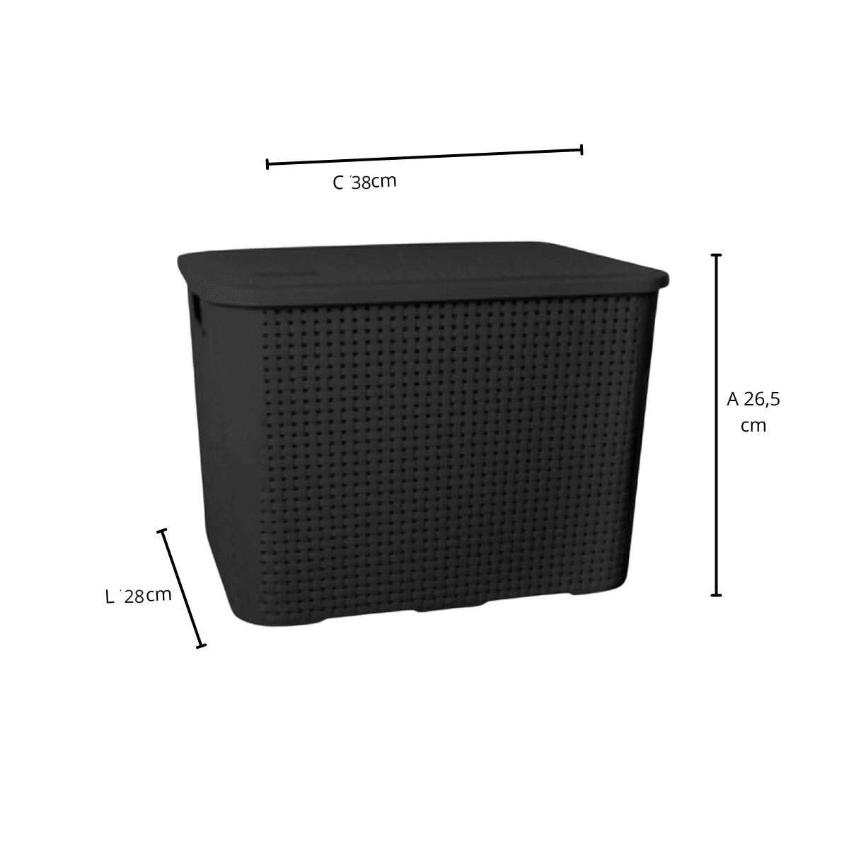 Kit 1 26-Liter Box + 8 3-Liter Rattan Boxes With Stackable Lid And ...