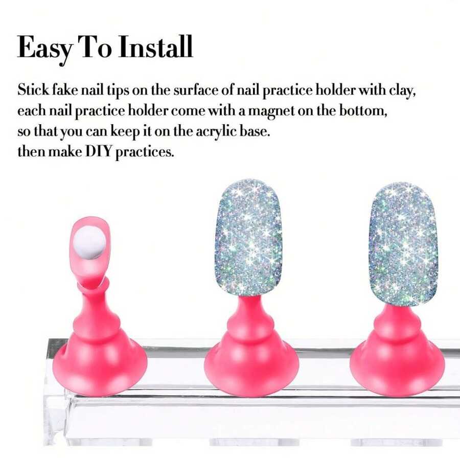 2 Set Nail Stand For Press On, Nail Holder For Painting Nails Nail ...
