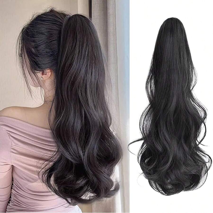 Ponytail Extensions Synthetic Fiber Hair Piece Long Wavy Ponytail ...