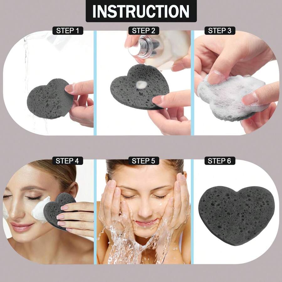 50 Compressed Face Sponge Natural Face Exfoliator Disposable Face ...
