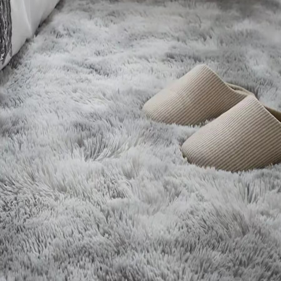 1PC Rugs For Living Room Black Fluffy Fluffy Shaggy Fuzzy Area Rug ...